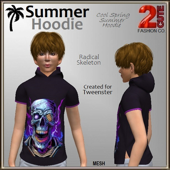 Second Life Marketplace - Summer Hoodie [2cute] Radical Skeleton